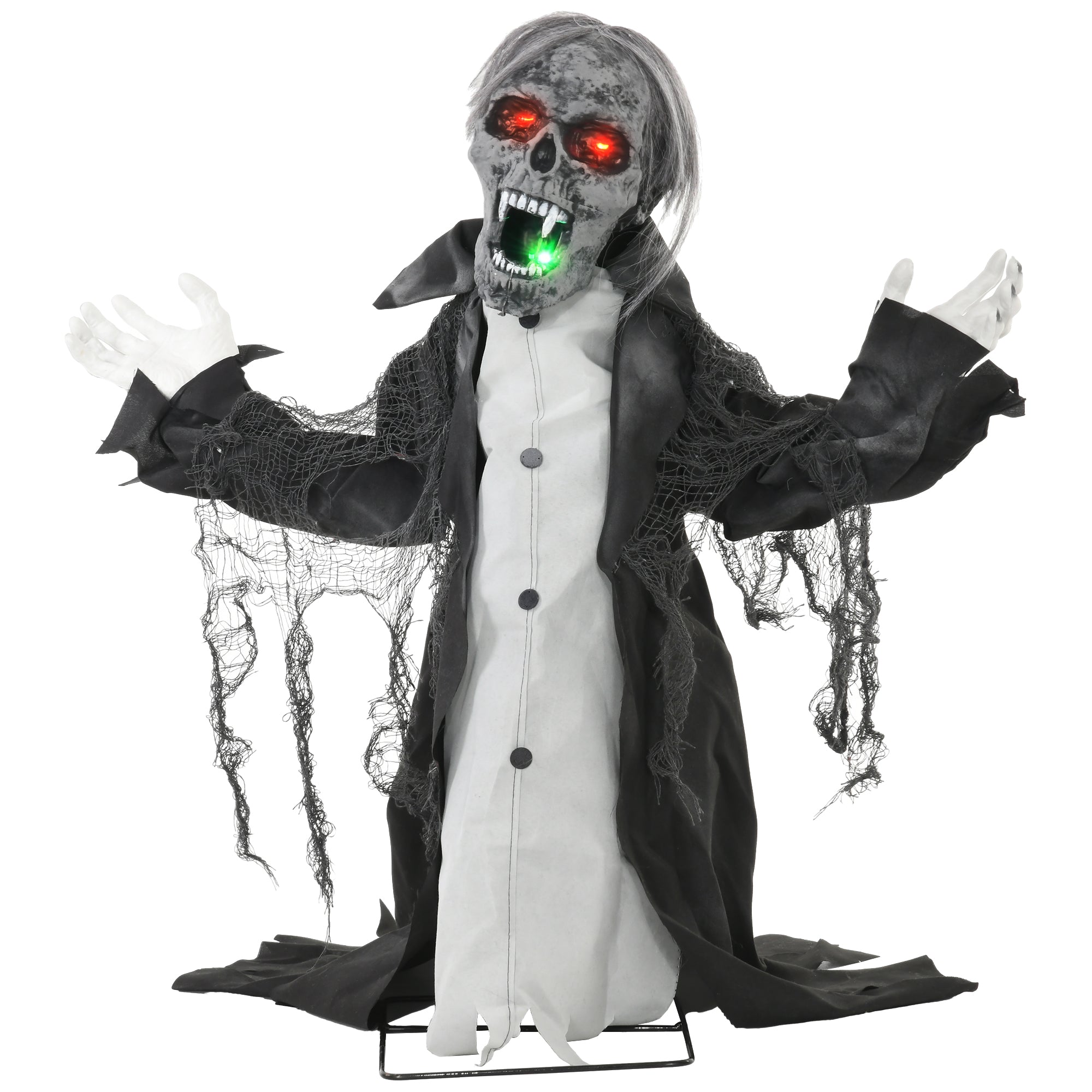 Halloween Animated Skeleton with Glowing LED Eyes and Mouth, Half-Body ...
