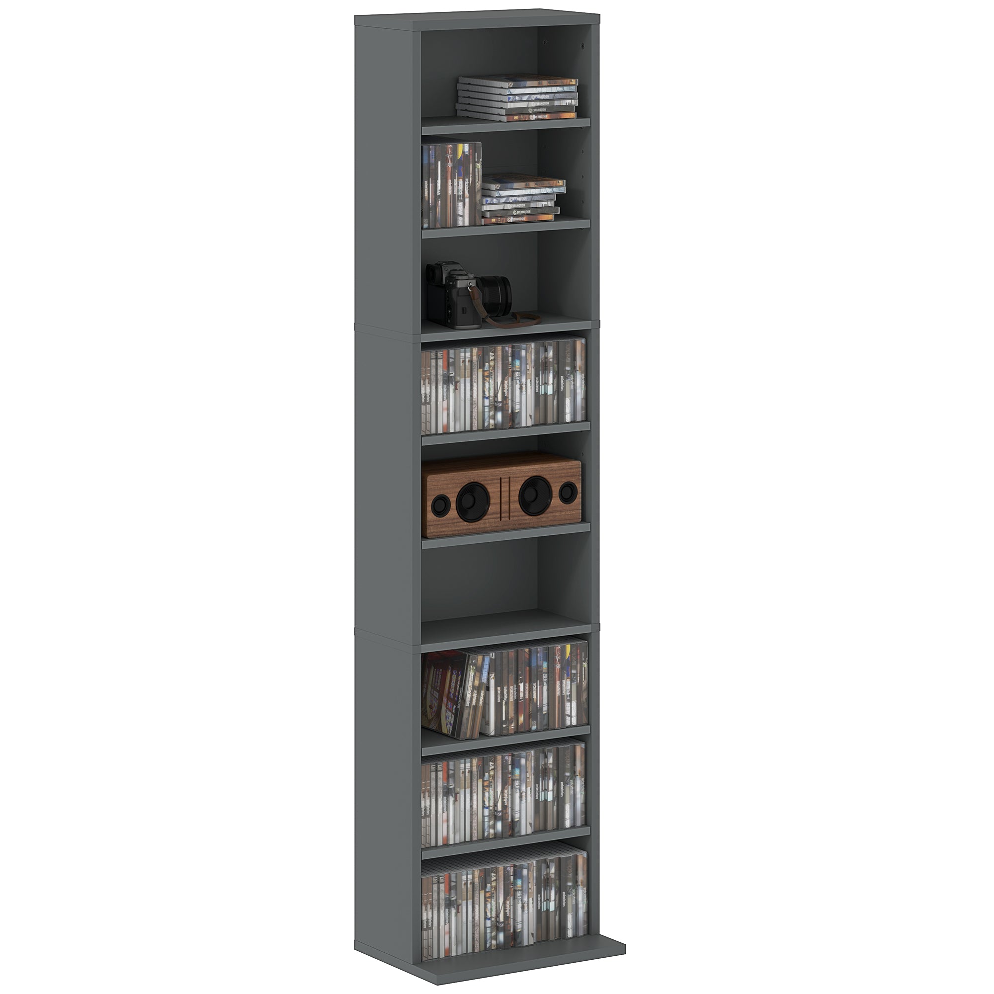 Homcom 260 Narrow CD Storage Unit - Grey / Black / White – Adams Allsorts