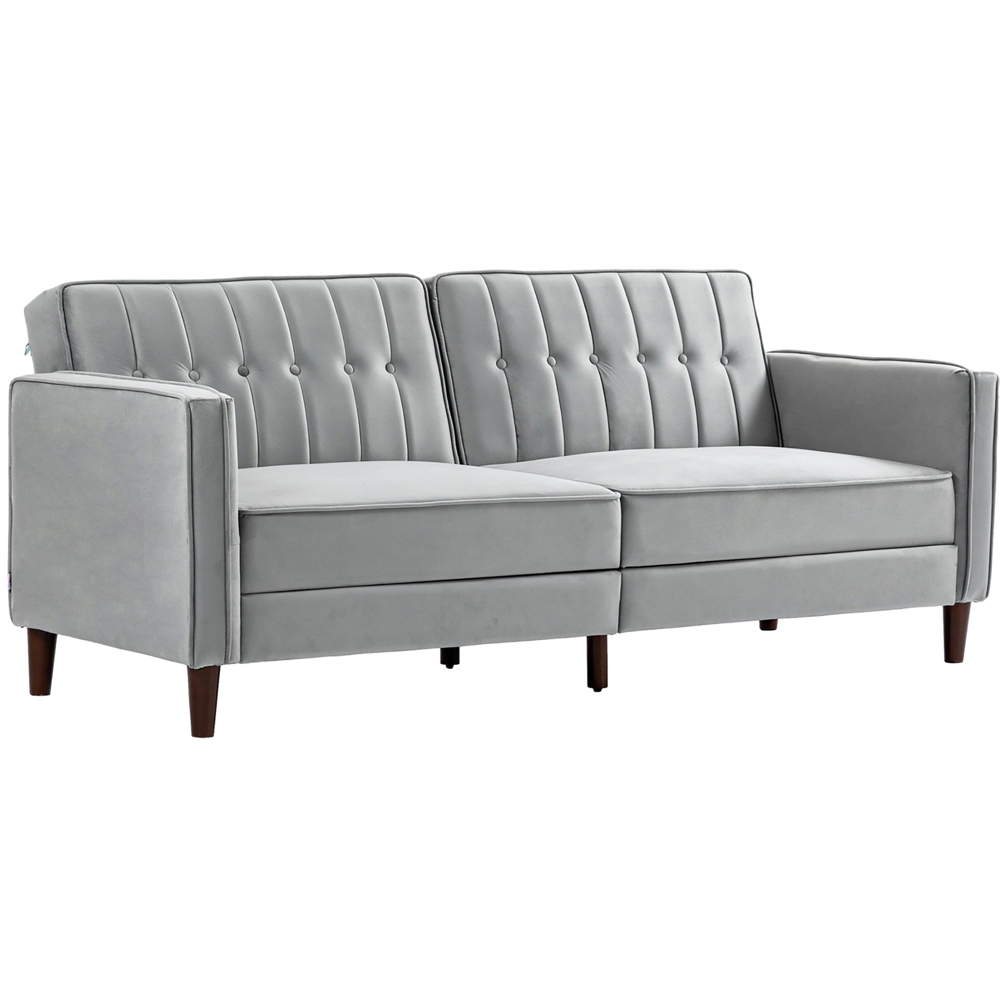 Modern Convertible Sofa Futon Velvet-Touch Tufted Couch Compact Lovese ...