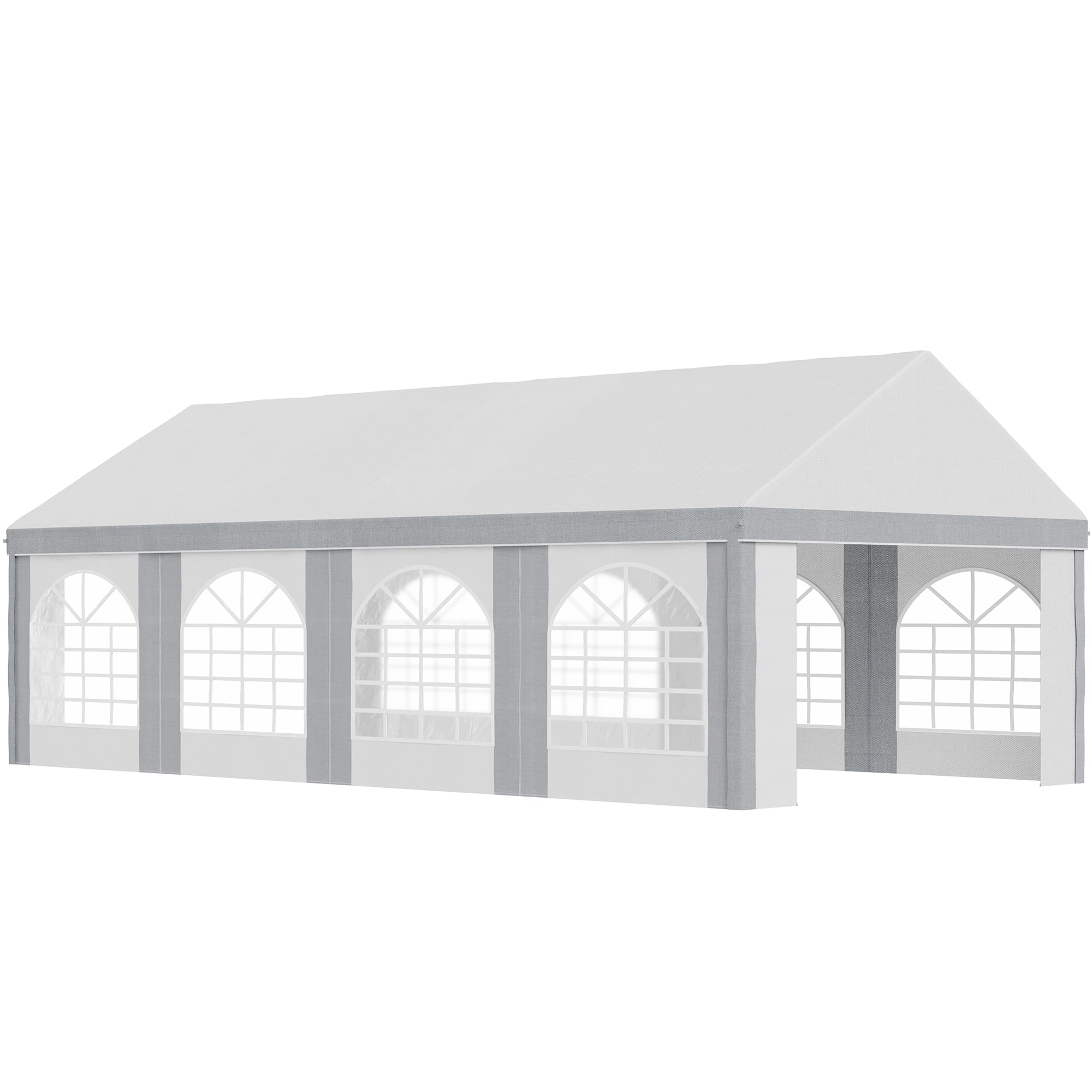 8 x 4m Galvanised Party Tent, Marquee Gazebo with Sides, Eight Windows ...