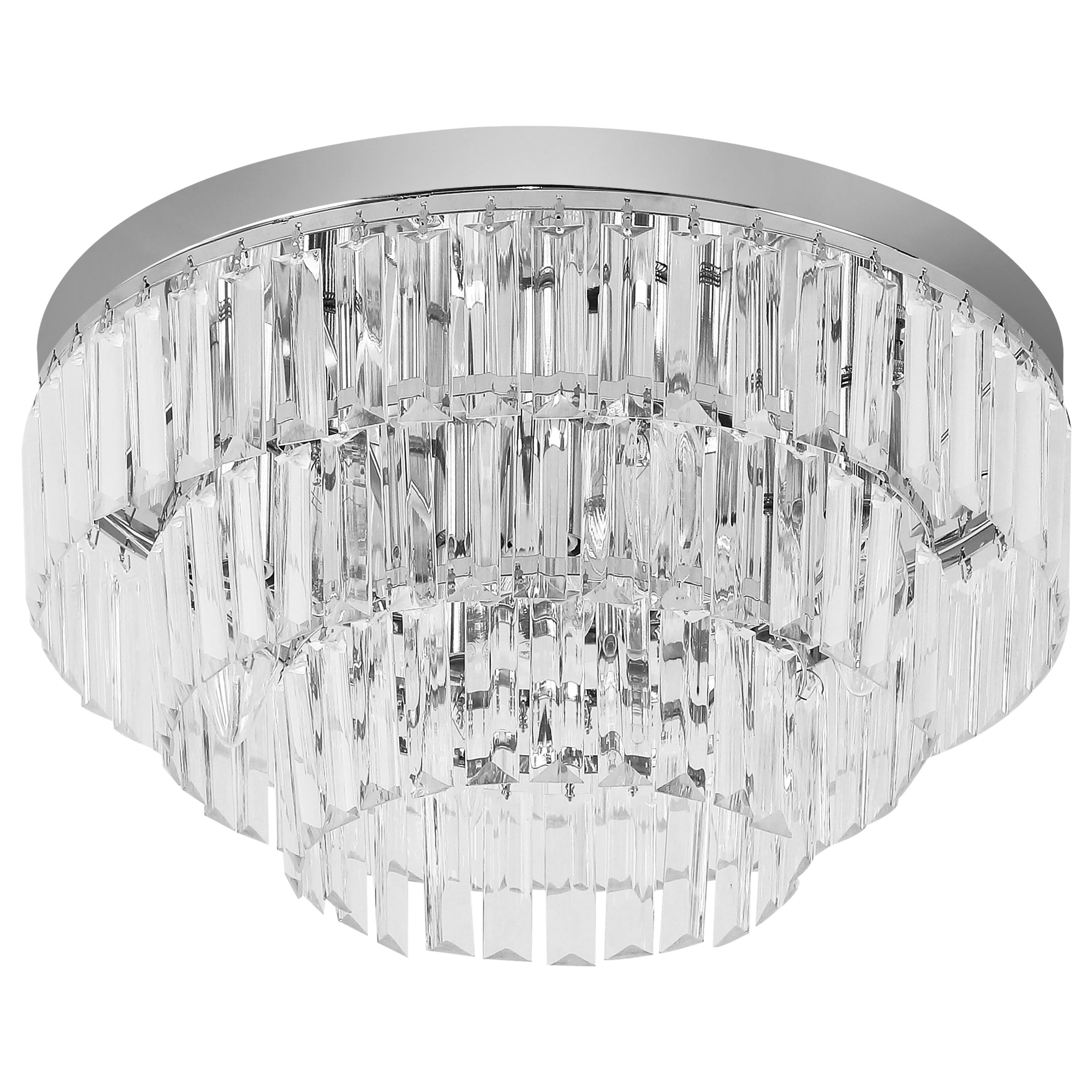Round Crystal Ceiling Light 7 Lights Chandelier Mounted Fixture – Adams ...